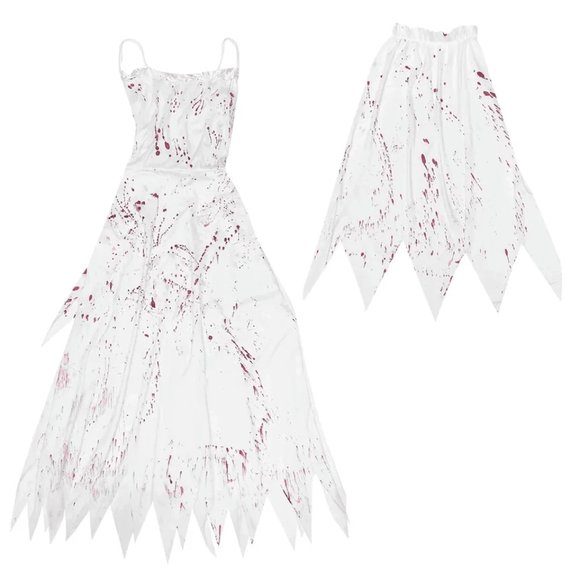 Dresses | Halloween Dressup Costume Bloody Bride Outfit Party Clothes ...